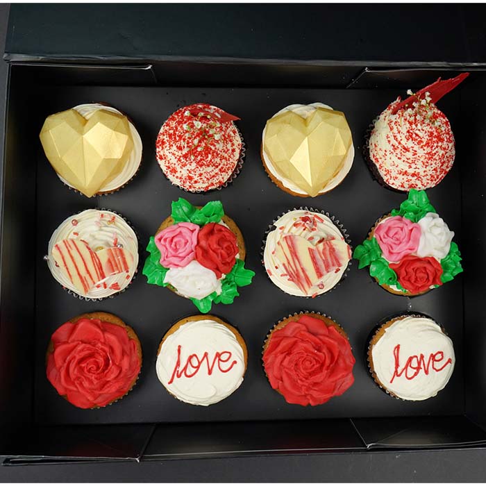 Valentine Box Of 12 Cupcakes Cakeaway Valentine Box Of 12 Cupcakes Cakeaway
